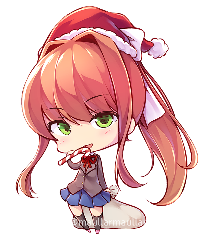 Safebooru - 1girl blush bow candy candy cane chibi doki doki literature ...