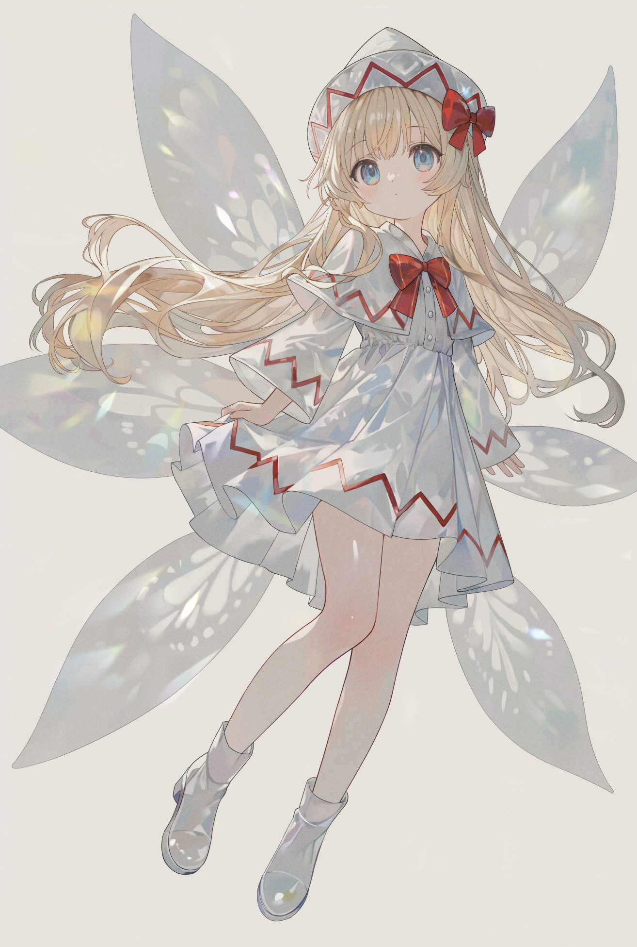 Safebooru - 1girl blonde hair blue eyes bow bowtie buttons capelet closed mouth commentary ...