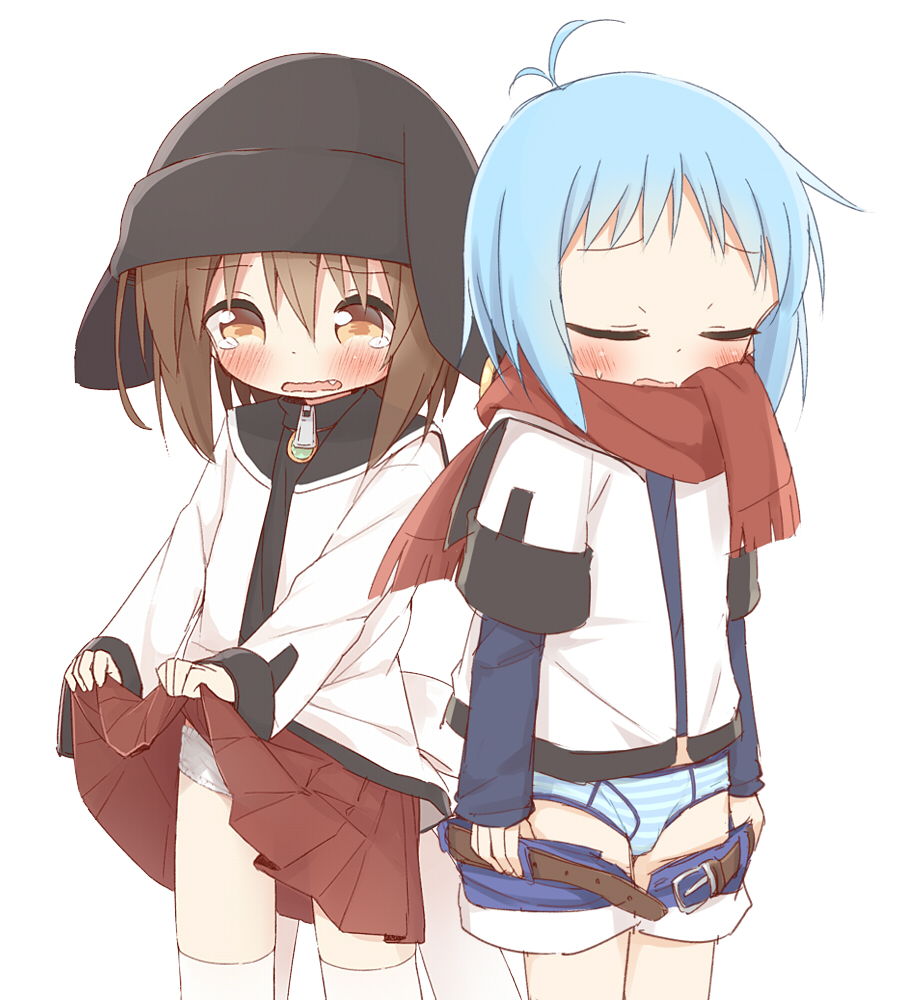 Safebooru - 1boy 1girl animal ears animal hat antenna hair ayanepuna bangs belt belt buckle ...