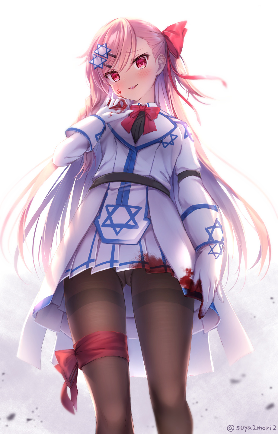 Safebooru - 1girl ass visible through thighs bangs belt blood blood on face bloody clothes blush ...