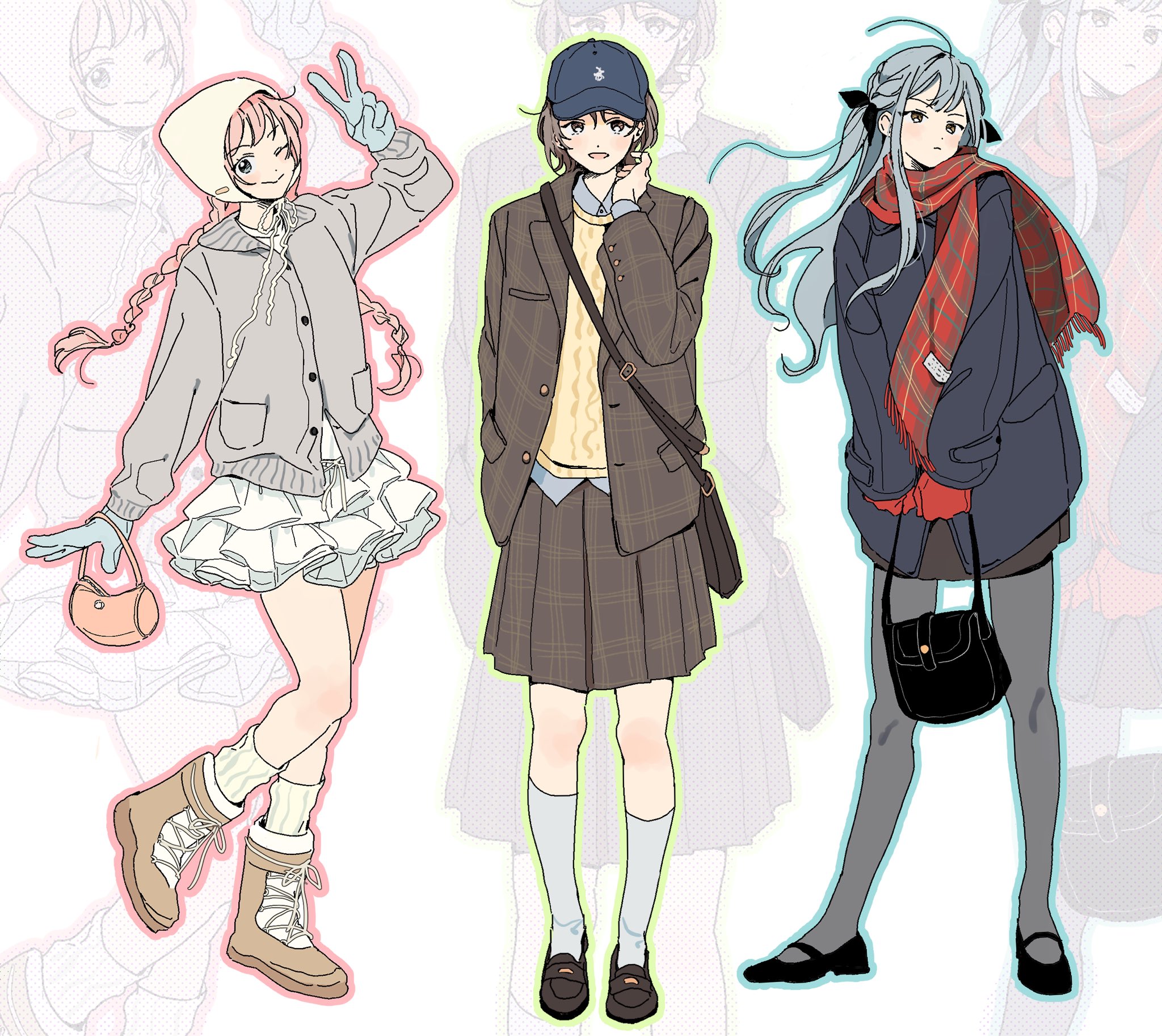 Safebooru - 3girls bag bang dream! bang dream! it's mygo!!!!! black bag black footwear black ...