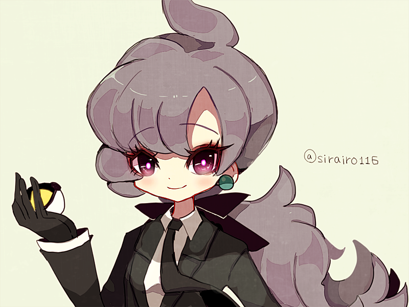 Safebooru - 1girl ahoge anabel (pokemon) artist name bangs black gloves black jacket black ...