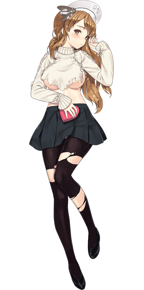 Safebooru - 1girl alternate costume black footwear black legwear black skirt blush box brown ...