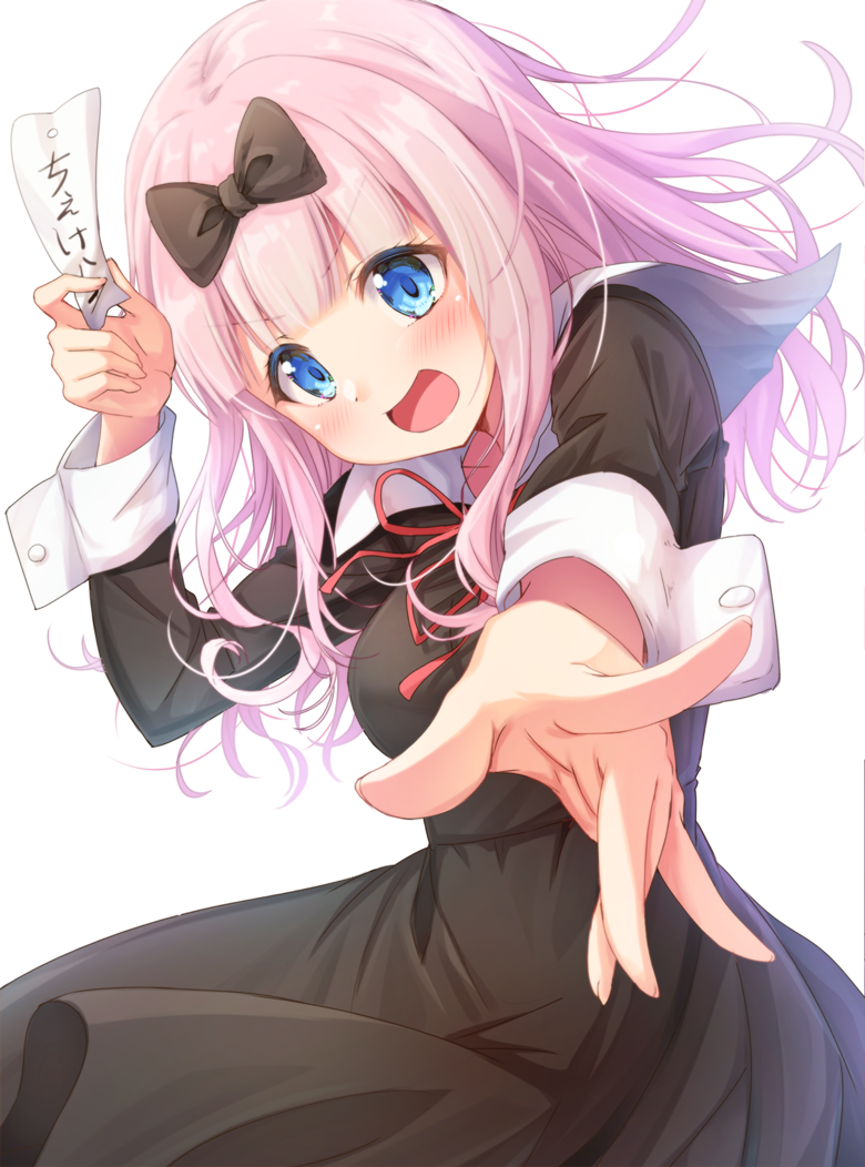 Safebooru - 1girl :d black bow black dress blue eyes blush bow breasts ...