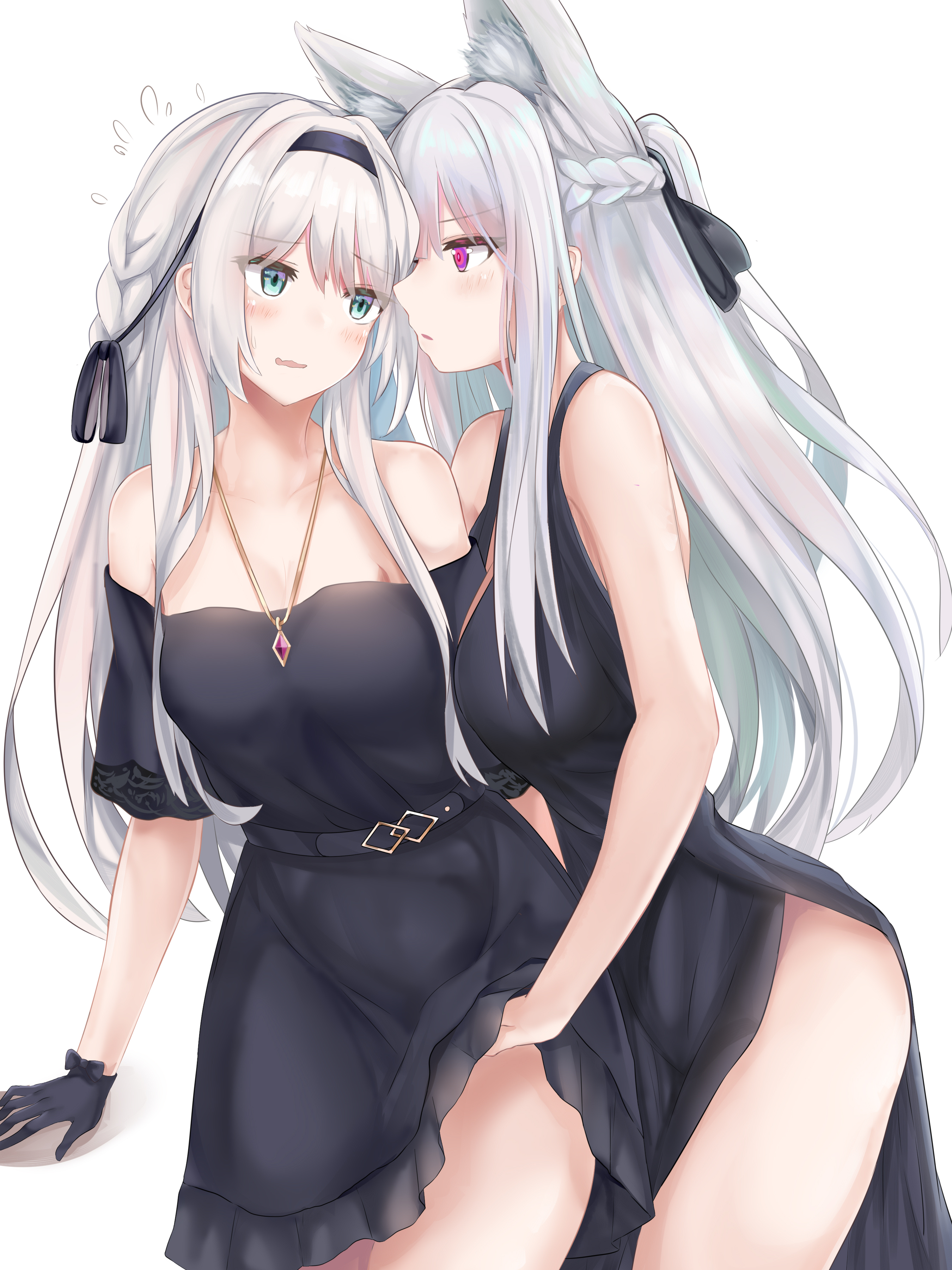 Safebooru - 2girls absurdres ak-12 (girls frontline) an-94 (girls frontline) animal ear fluff ...