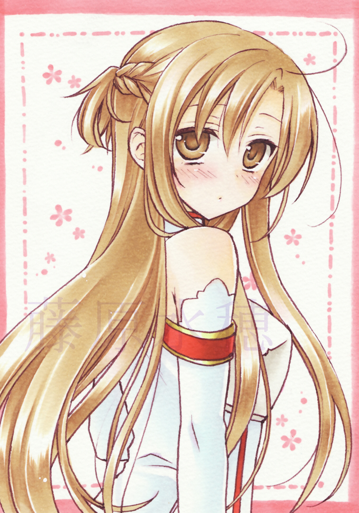 Safebooru - 1girl ahoge asuna (sao) blush braid breastplate brown eyes ...