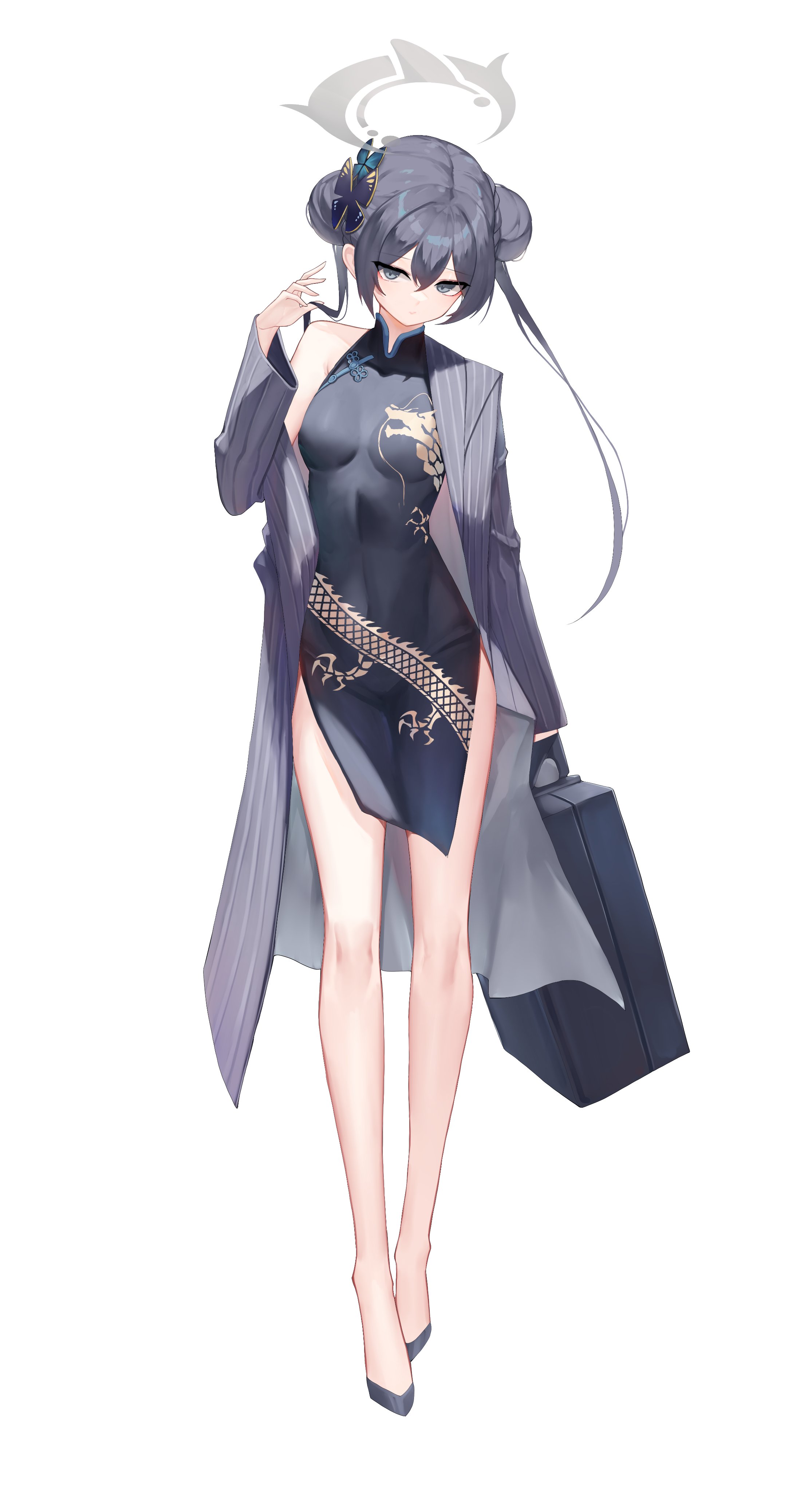 Safebooru - 1girl absurdres aoria black hair blue archive blush braid braided bun breasts china ...