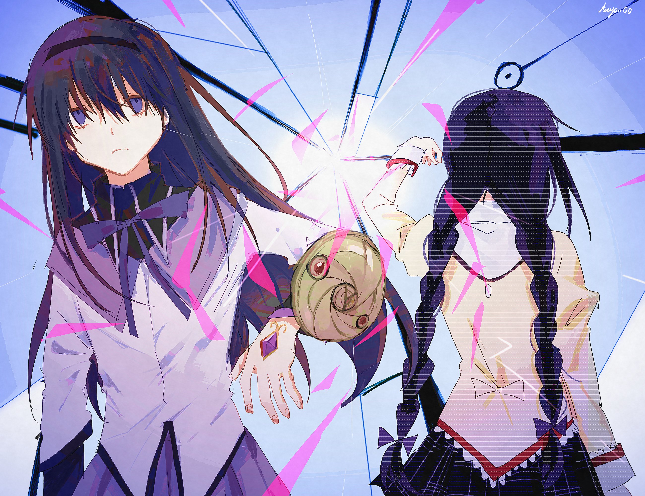 Safebooru - 1girl akemi homura akemi homura (magical girl) artist name axy cang black hair black ...