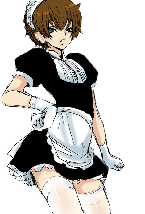 Safebooru - alternate costume boy brown hair code geass crossdressing crossdressinging enmaided ...