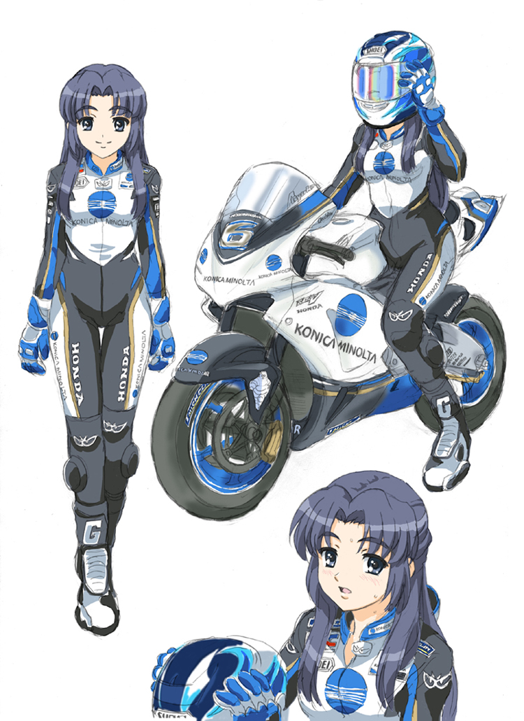 Safebooru - bikesuit blue eyes blue hair fujita (speedlimit) huzita ...