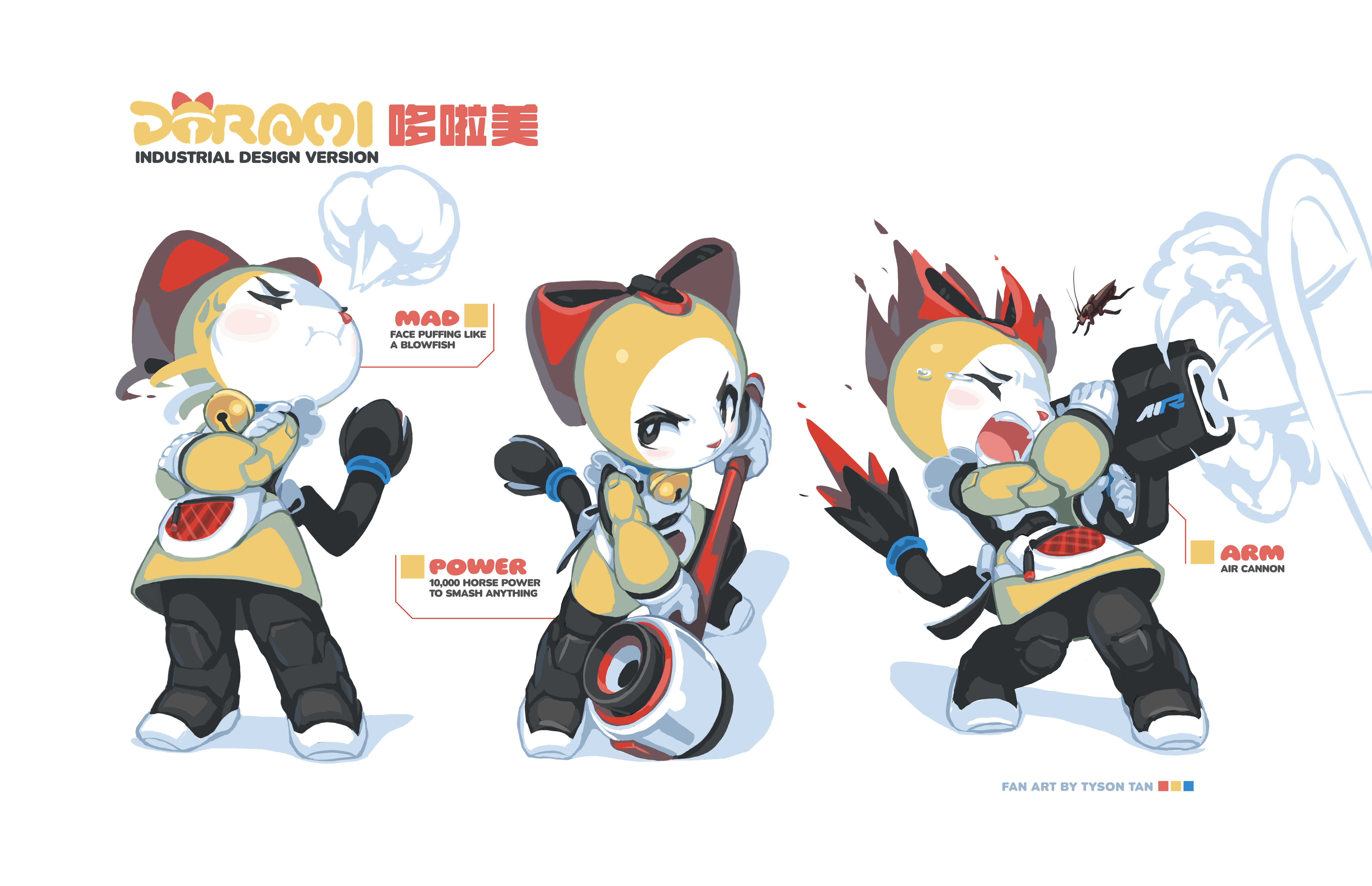 Safebooru - 1girl 2020 absurdres air gun angry apron bell black ...