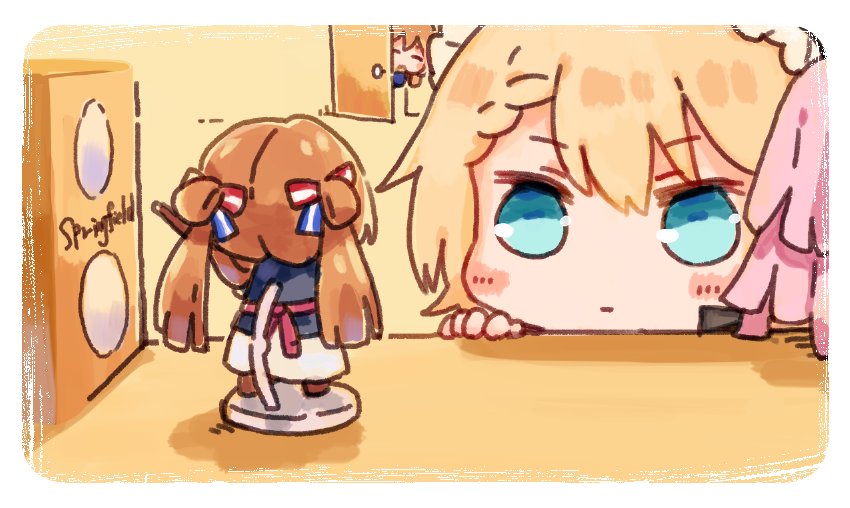 Safebooru - blonde hair blue eyes character name chibi door english ...