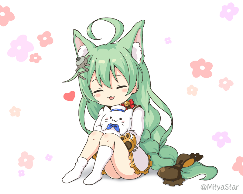 Safebooru - 1girl :3 :d ahoge akashi (azur lane) animal animal ear fluff animal ears animal hug ...