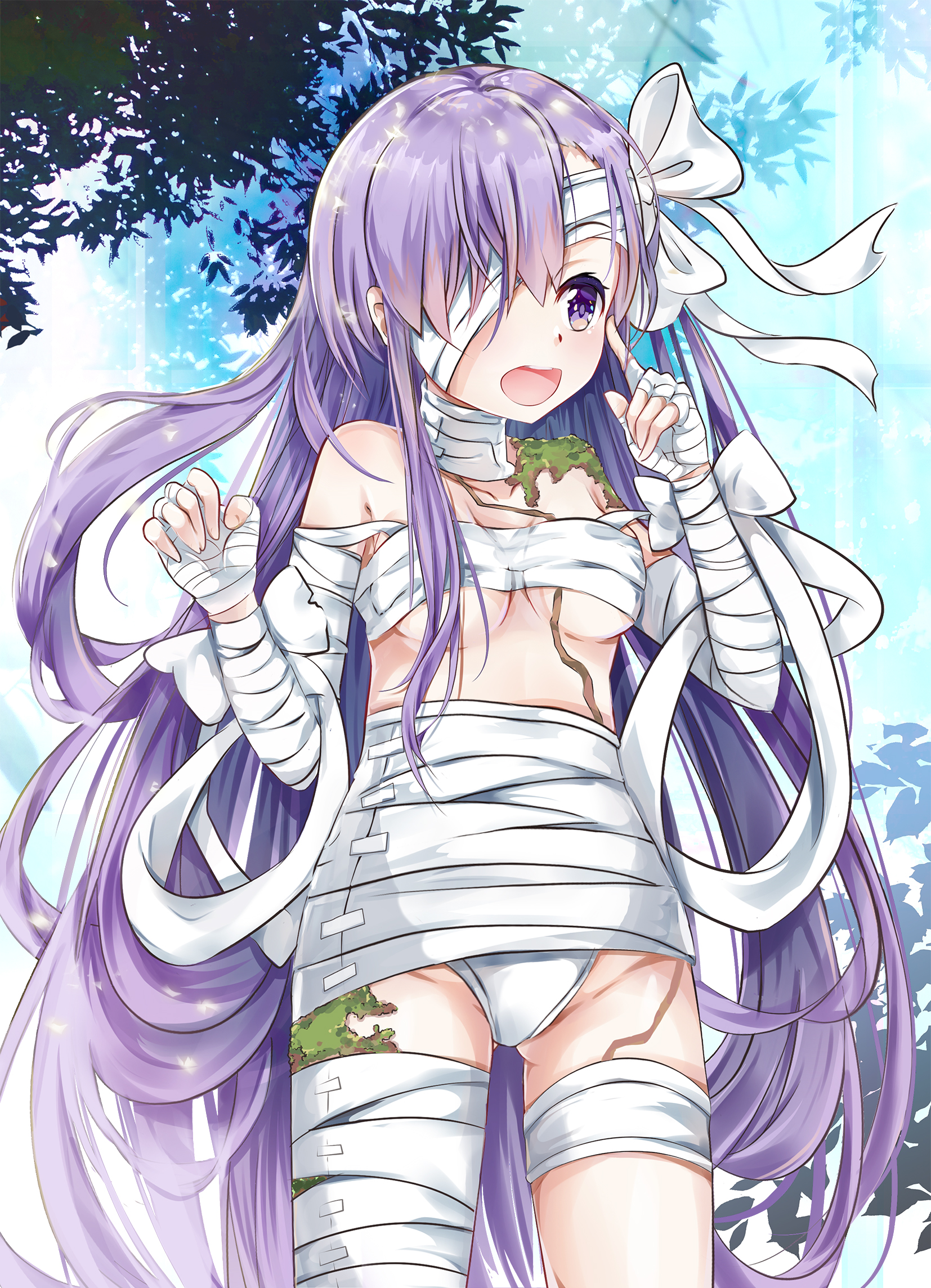 Safebooru - 1girl bandage bandage over one eye bandaged arm bandaged leg bandages bangs bare ...