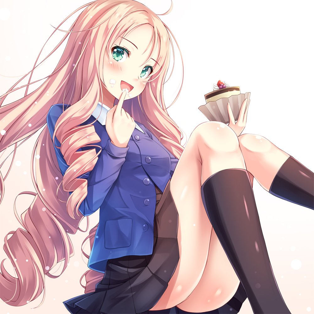 Safebooru - 1girl :d akashio (loli ace) bc freedom school uniform berry black legwear black ...