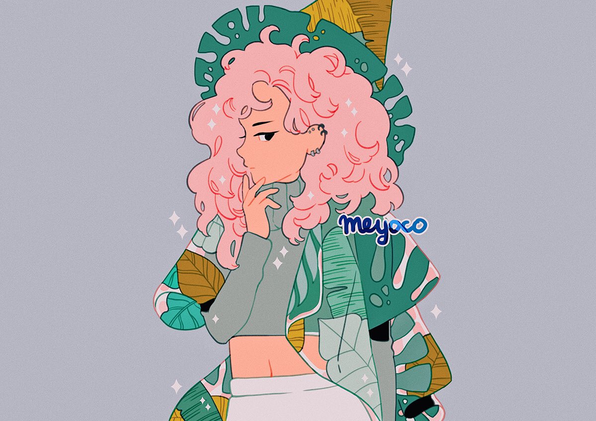 Safebooru - 1girl artist name black eyes cowboy shot crop top ear ...