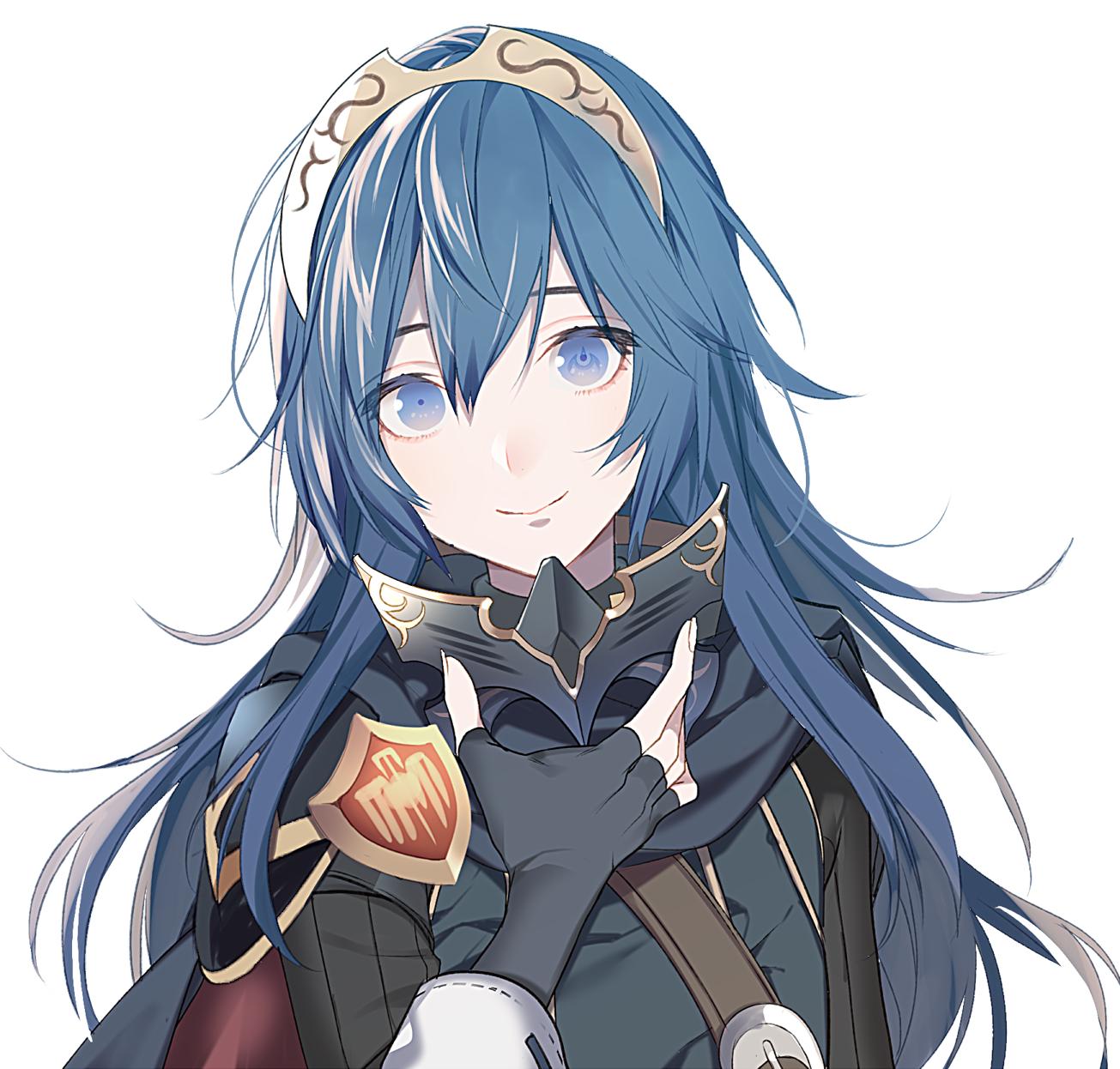 Safebooru - 1girl armor artist request blue eyes blue hair blush cape fire emblem fire emblem ...