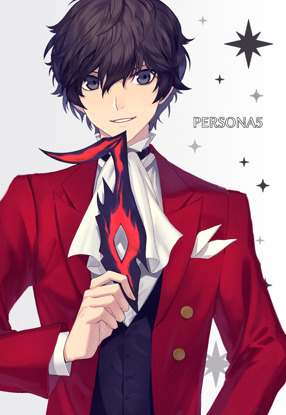 Safebooru - 1boy amamiya ren arsene (persona 5) black hair cosplay formal gloves highres jacket ...