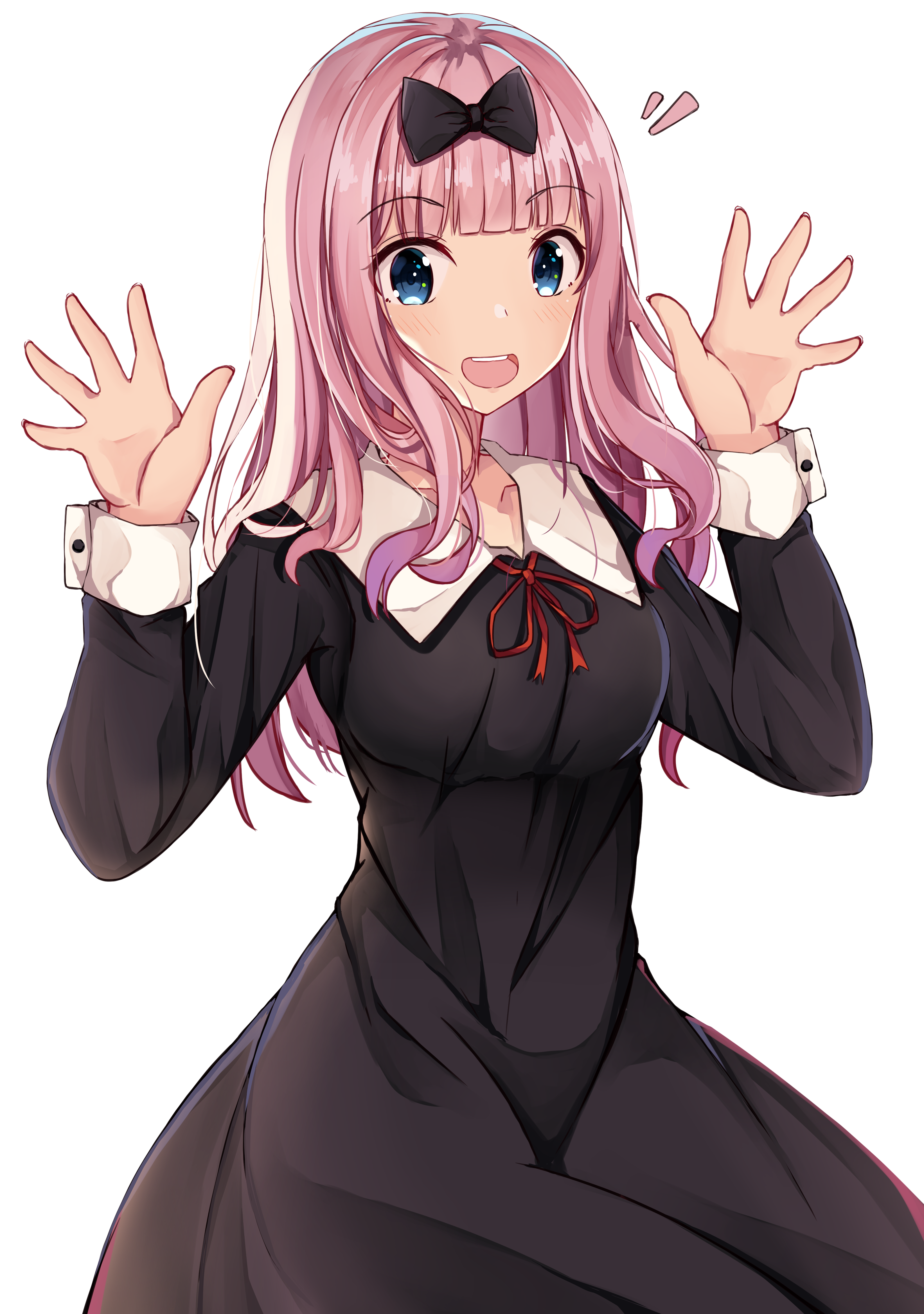 Safebooru - 1girl :d absurdres bangs black bow black dress blue eyes blunt bangs blush bow ...