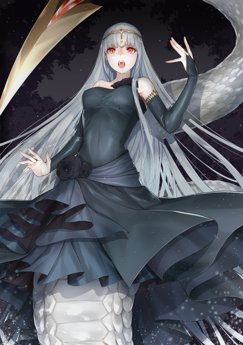 Safebooru - 1girl bare shoulders black dress black flower black rose breasts bridal gauntlets ...