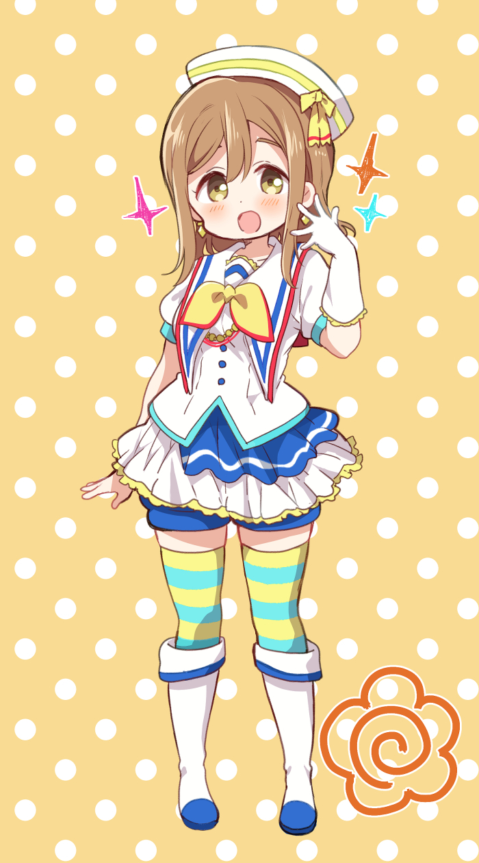 Safebooru - 1girl :d aozora jumping heart bangs blue shorts blush boots brown eyes brown hair ...