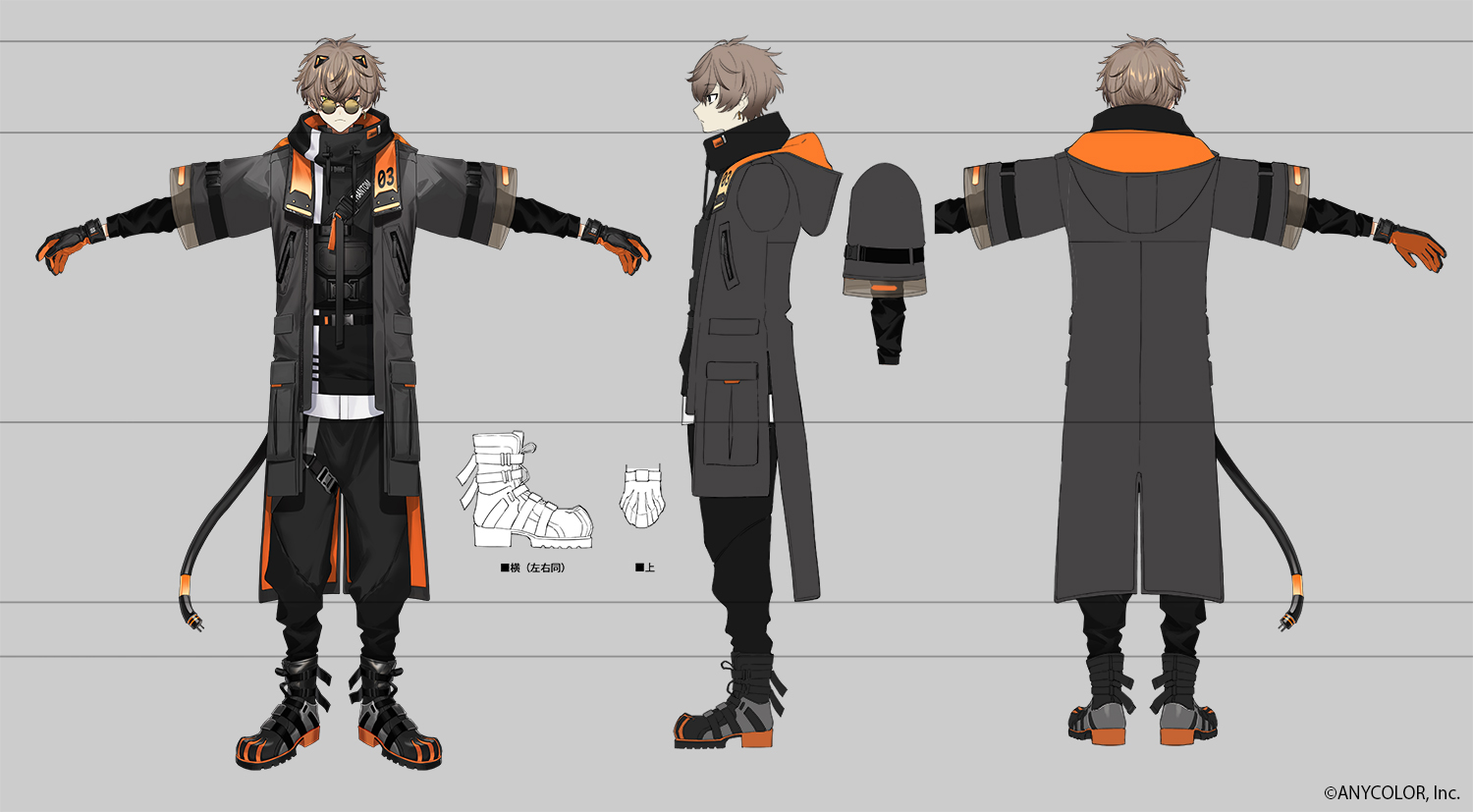 Safebooru - 1boy alban knox black gloves black pants character sheet earrings full body gloves ...