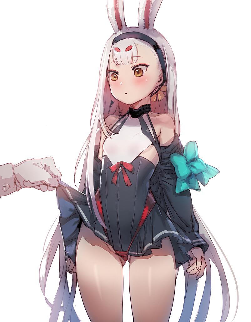 Safebooru - 1girl animal ears azur lane bangs bare shoulders blush bow (bhp) brown eyes ...