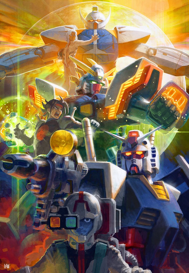 Safebooru - amuro ray anniversary beam rifle black hair clenched hand ...