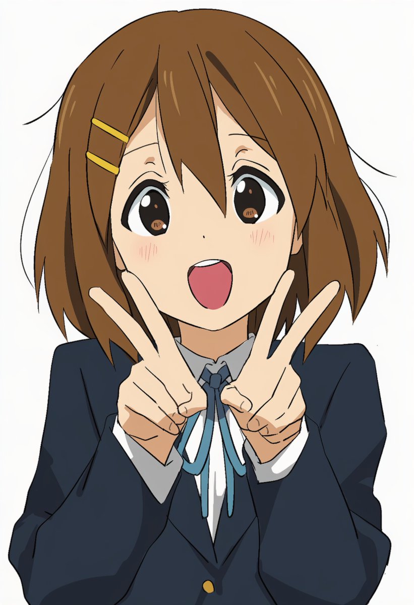 Safebooru - 1girl :d black jacket blazer blue ribbon brown eyes brown hair collared shirt double ...