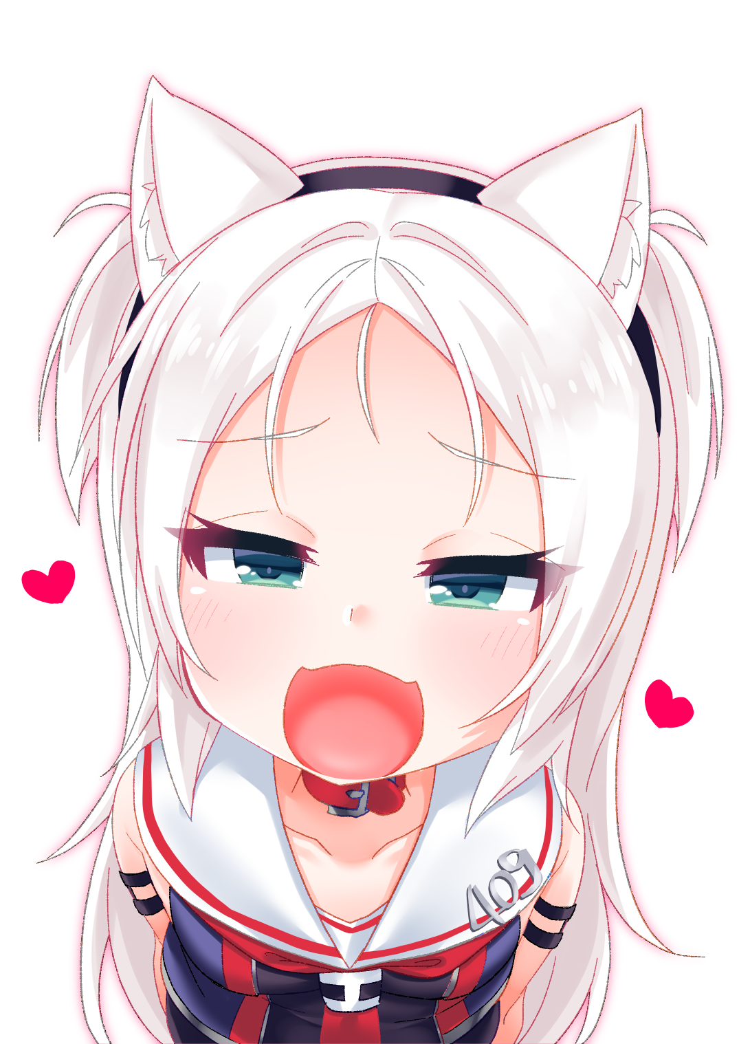Safebooru - 1girl :d animal ear fluff animal ears azur lane bangs bare shoulders belt collar ...