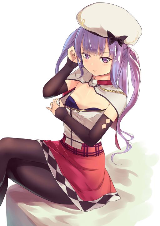 Safebooru - 1girl ajax (azur lane) arm up azur lane bandeau bangs beret black bow black legwear ...