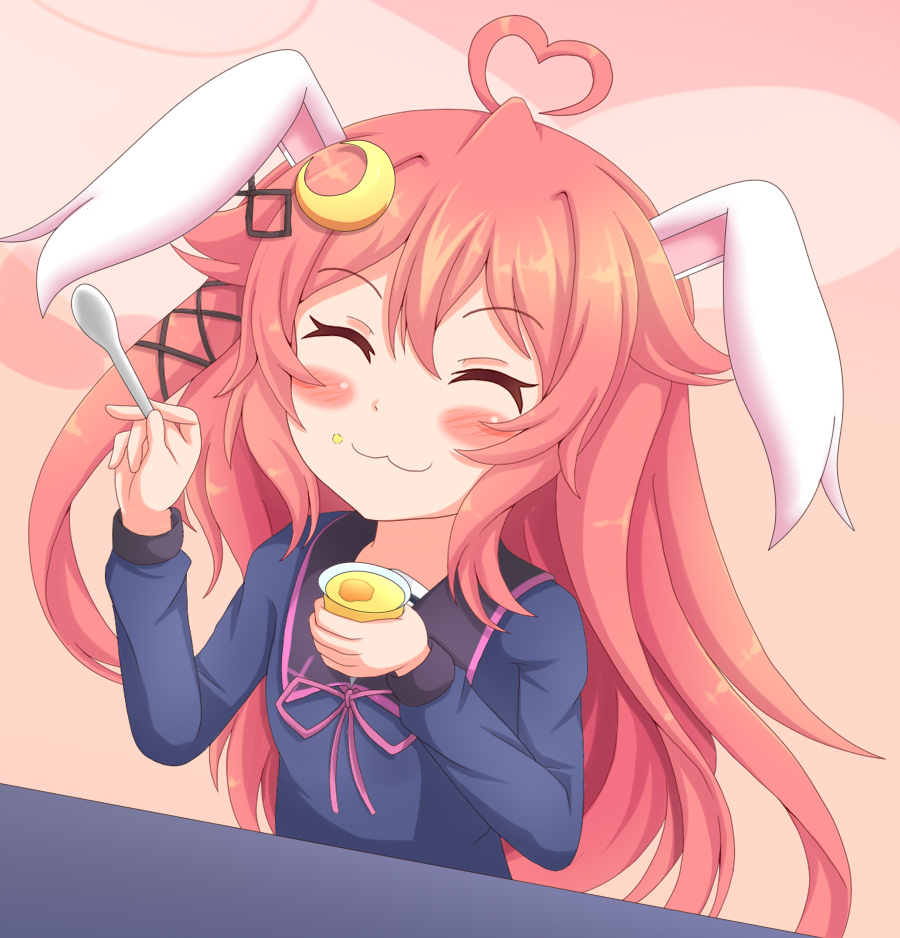 Safebooru - 1girl :3 ^ ^ ahoge animal ears bangs black ribbon black sailor collar blue shirt ...