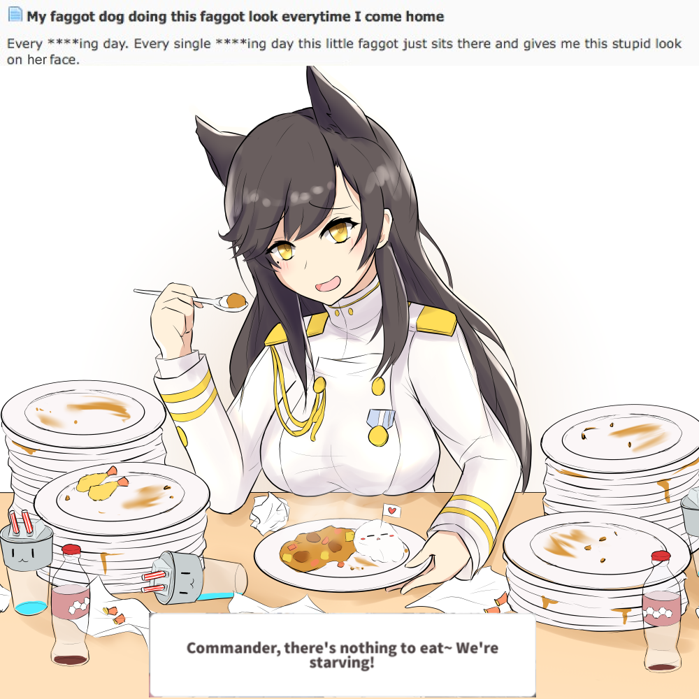 Safebooru - 1girl animal ears atago (azur lane) azur lane black hair blush commentary cup curry ...