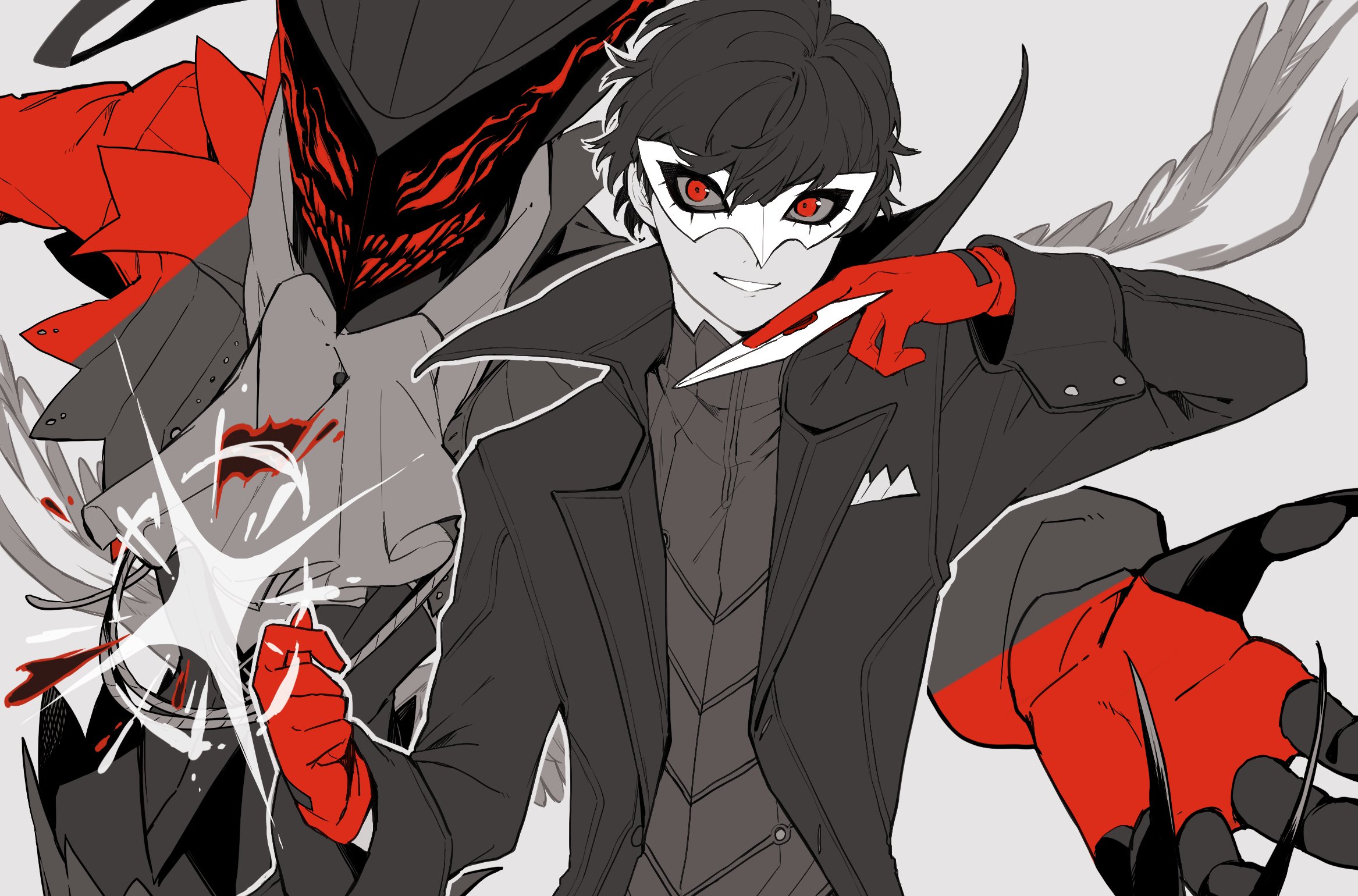 Safebooru - 1boy amamiya ren arsene (persona 5) atlus black hair card chains gloves hat highres ...