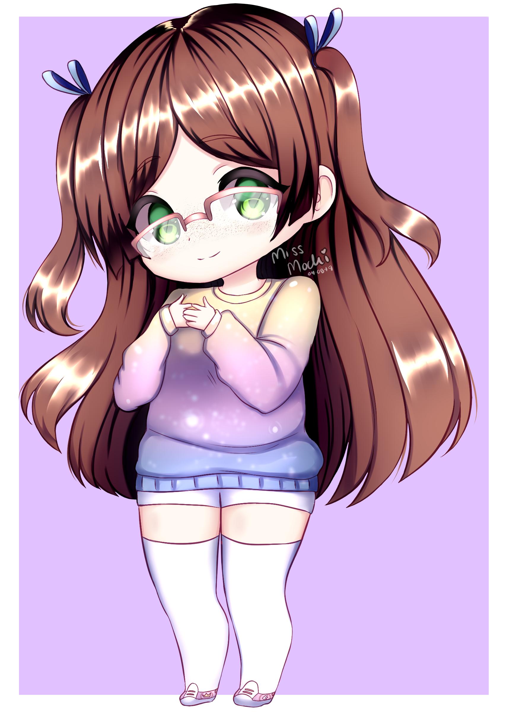 Safebooru - 1girl artist name blush brown hair chibi dated eyebrows ...