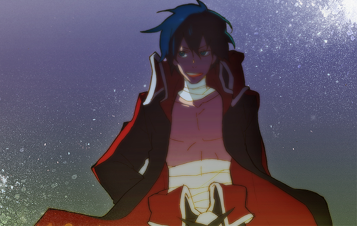 Safebooru - bandage blue hair garlock simon grin raku ji simon smile ...