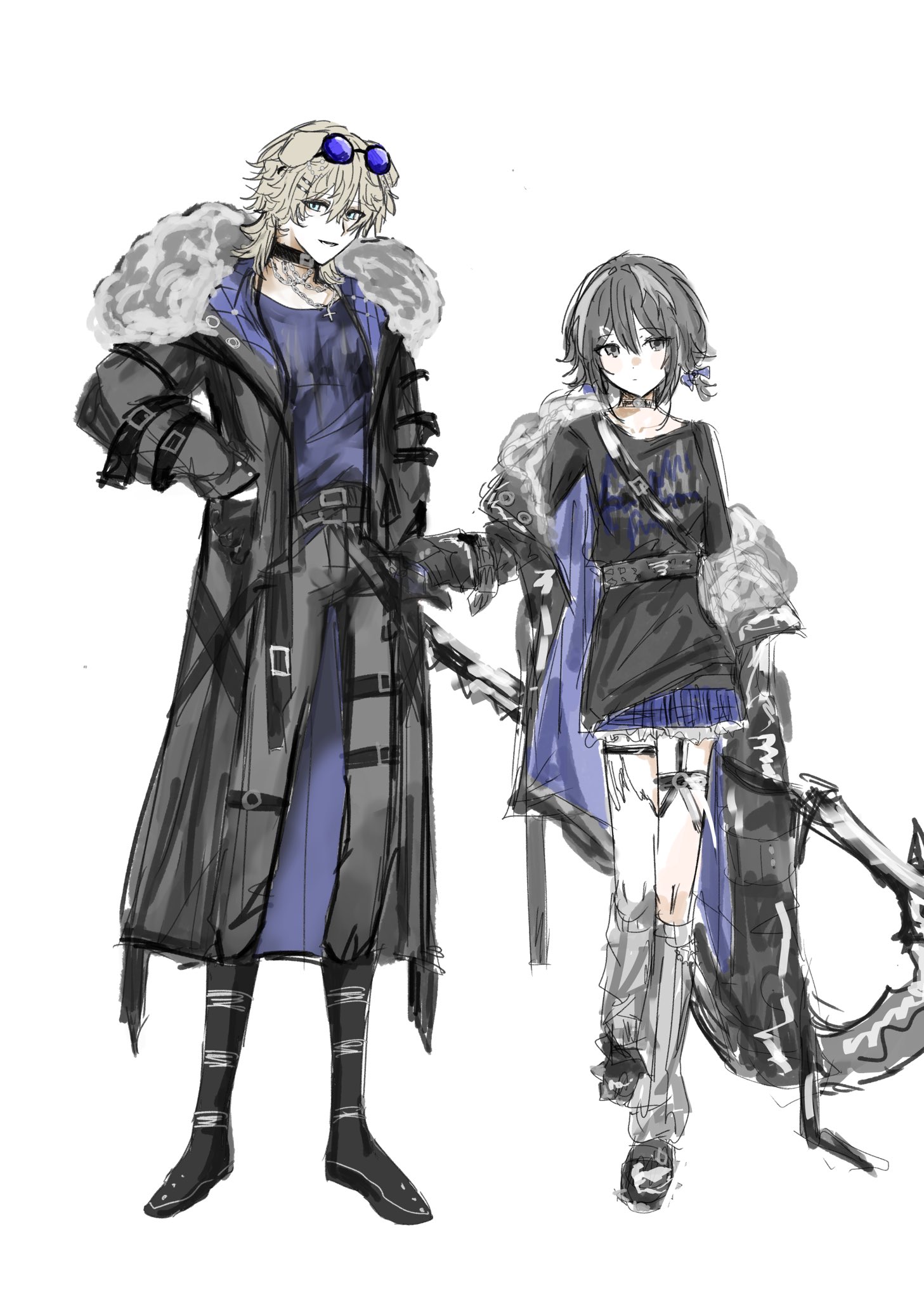 Safebooru - 1boy 1girl animal ears arknights belt belt collar black boots black choker black ...