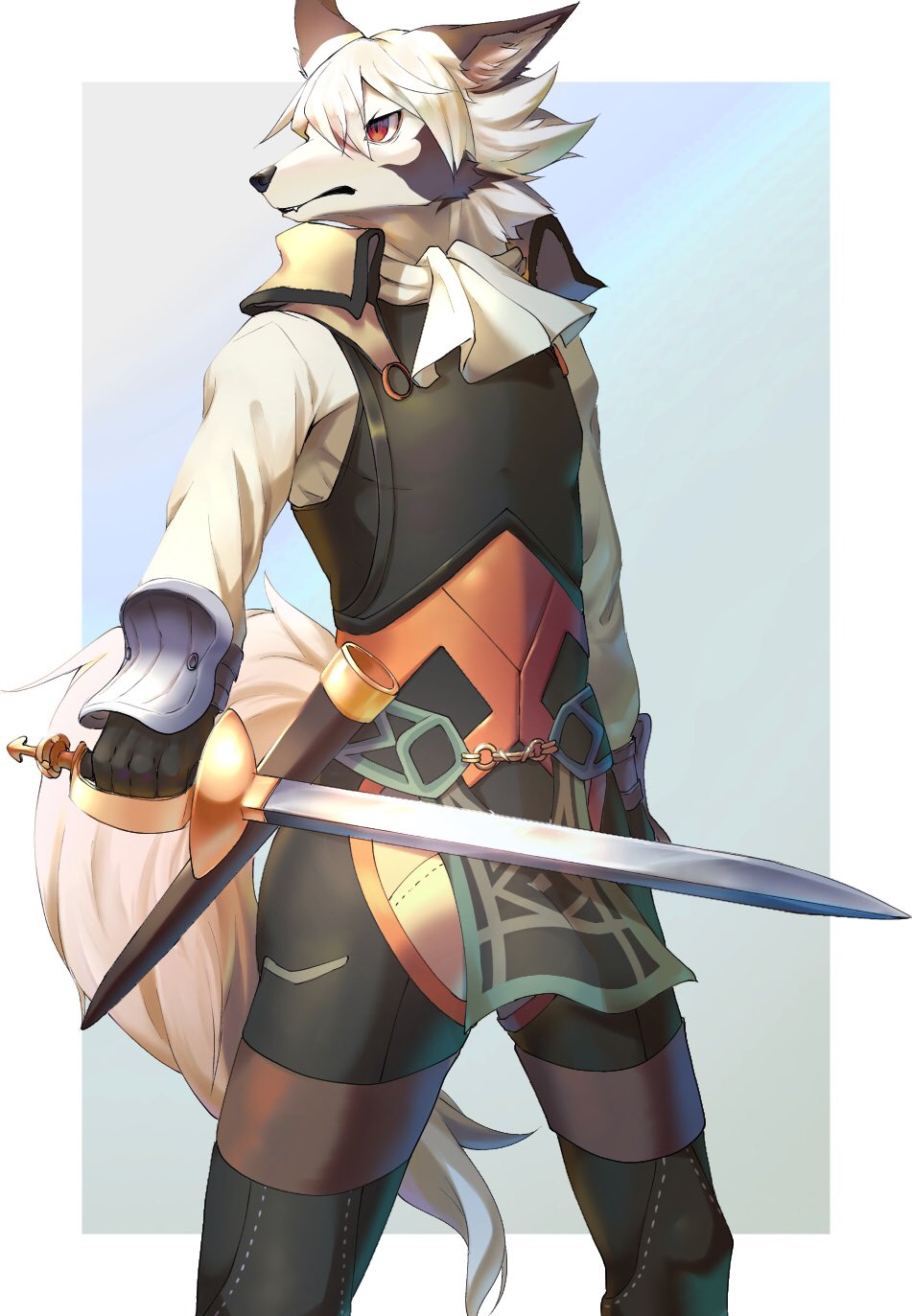 Safebooru - 1boy albert (world flipper) animal ear fluff animal ears animal nose arm at side ...