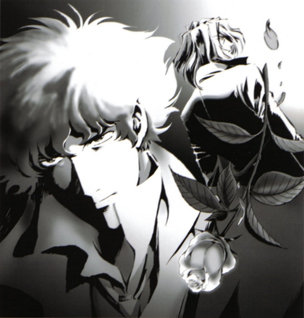 Safebooru - coat cowboy bebop flower male monochrome multiple boys ...