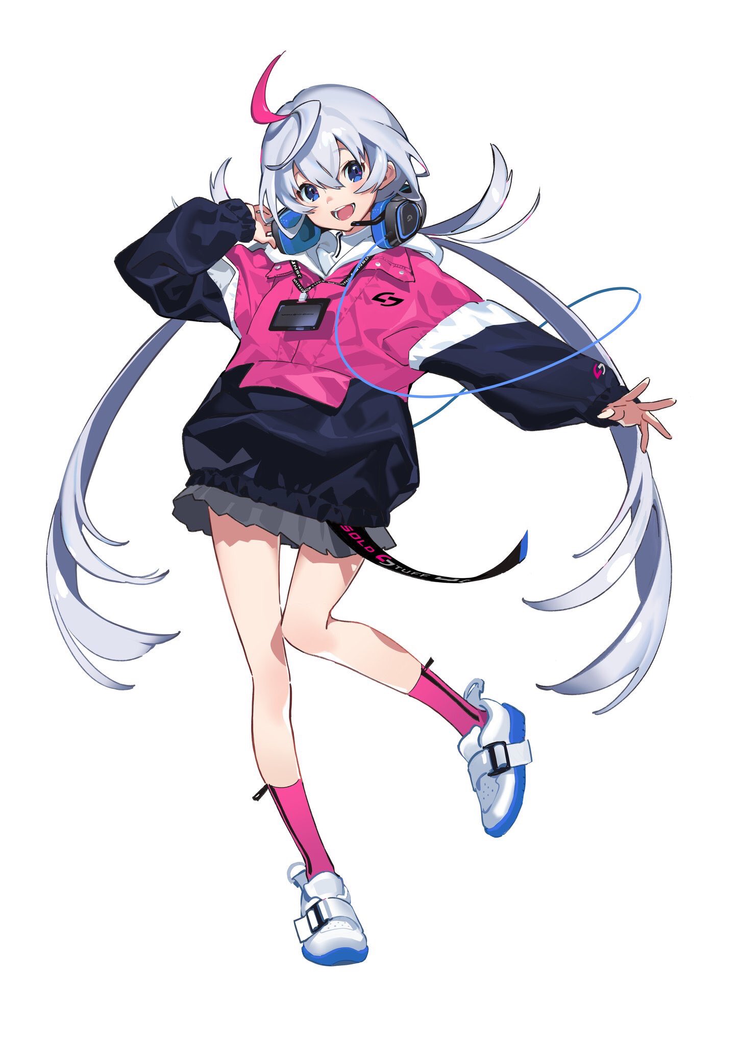 Safebooru - 1girl badge headphones highres jacket logitech logitech g ...