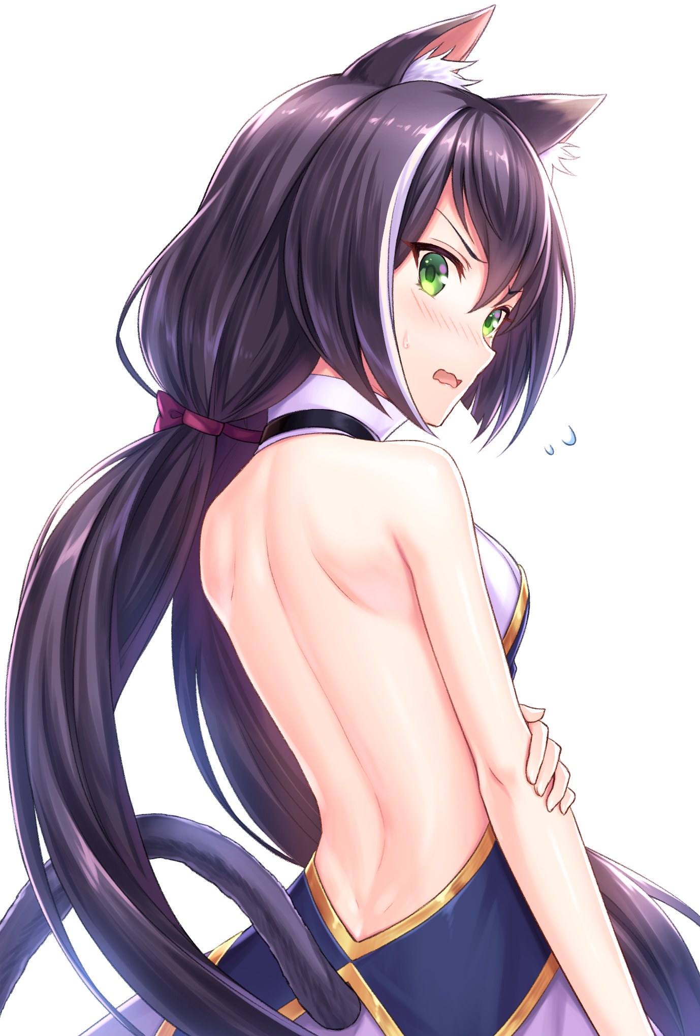 Safebooru - 1girl animal ear fluff animal ears backless outfit bangs bare arms bare shoulders ...