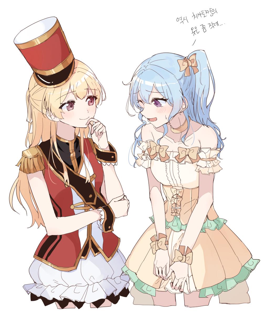 Safebooru - 2girls aqua hair bang dream! bangs blonde hair blue hair blush choker dress eyebrows ...