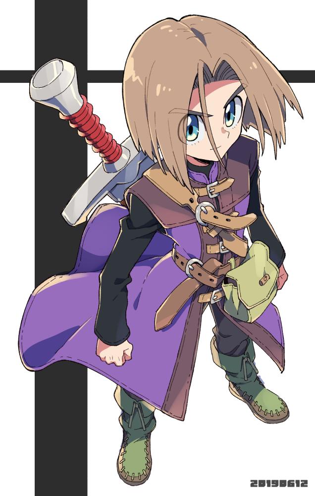 Safebooru - 1boy bag belt blue eyes brown hair dragon quest dragon ...