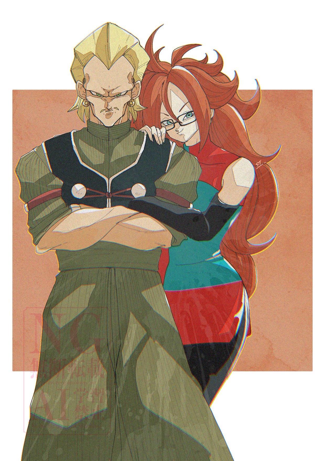 Safebooru - 1boy 1girl aged down android 21 bare shoulders black ...