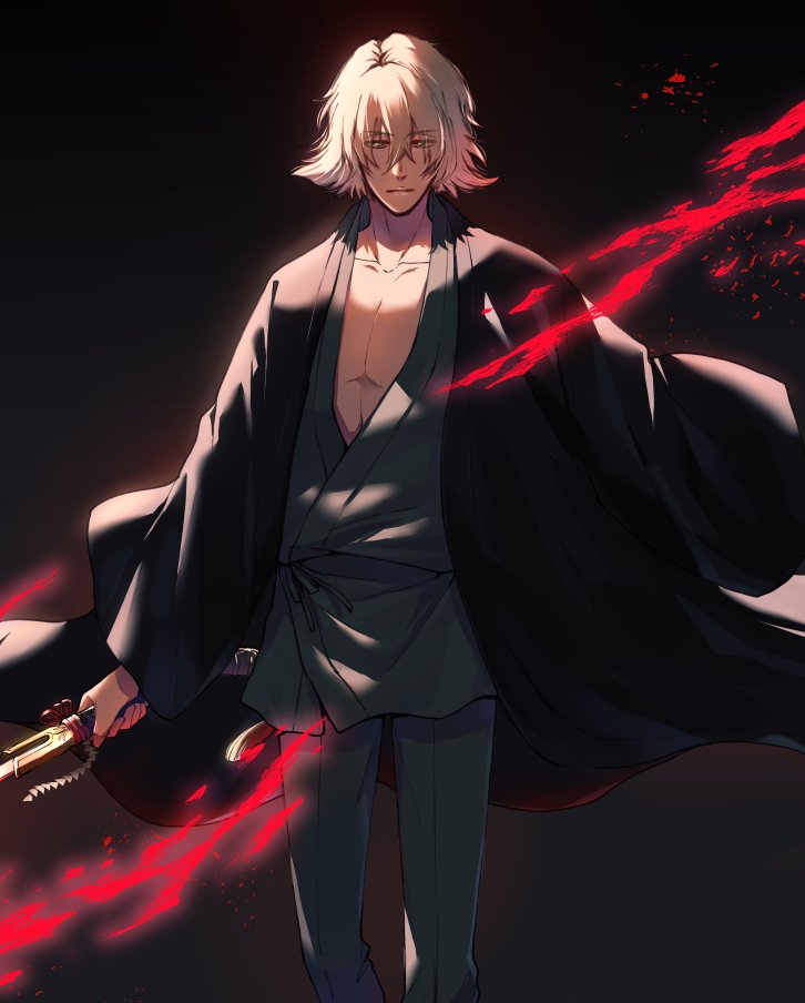 Safebooru - 1boy bleach blonde hair blood holding holding weapon ...