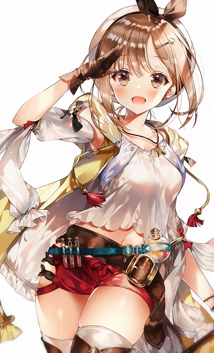 Safebooru - 1girl atelier (series) atelier ryza belt blush breasts brown eyes brown hair hair ...