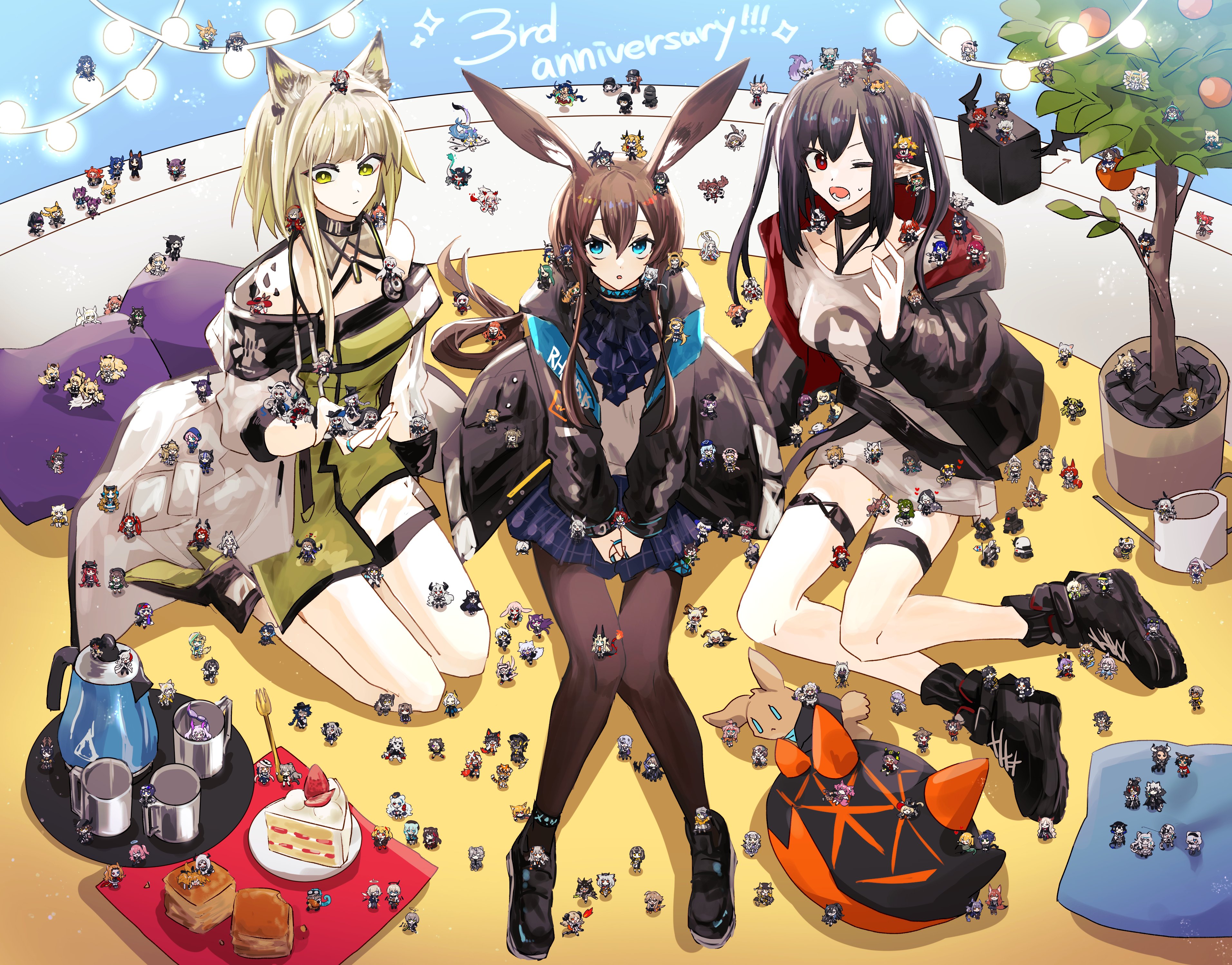 Safebooru - 6+boys 6+girls a deer of nine colors absurdres amiya (arknights) angelina (arknights ...