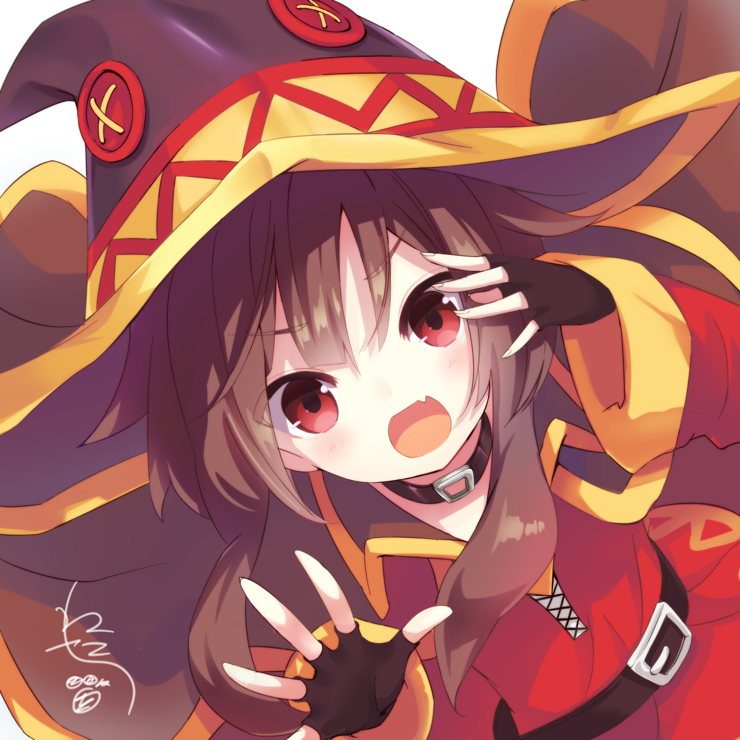 Safebooru - 1girl black cape black gloves blush brown hair cape choker ...