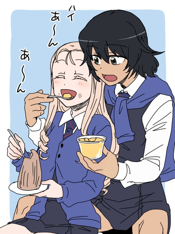 Safebooru - andou (girls und panzer) bangs bc freedom school uniform black hair blonde hair blue ...