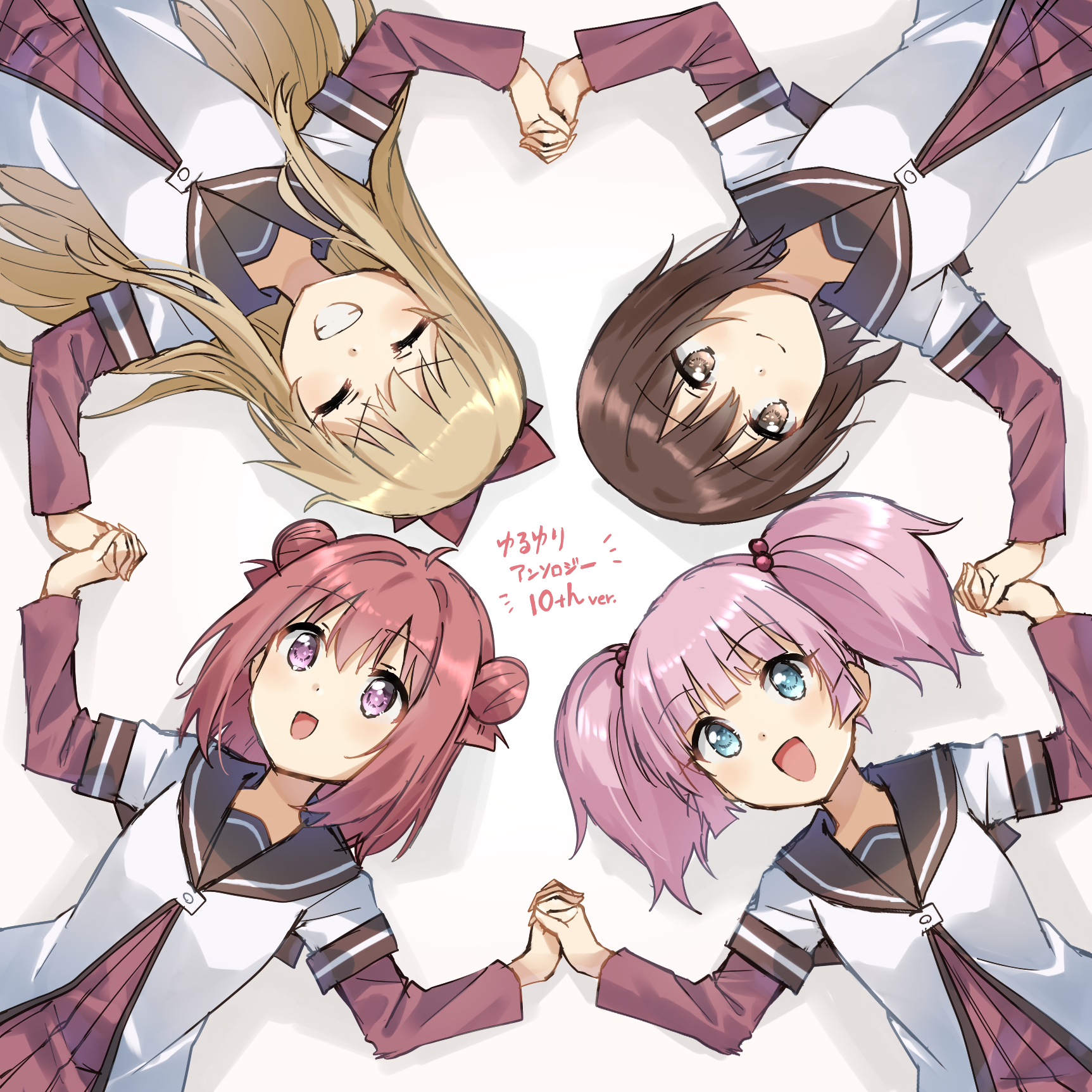 Safebooru - 4girls :d ^ ^ akaza akari aqua eyes bangs blonde hair blunt ...